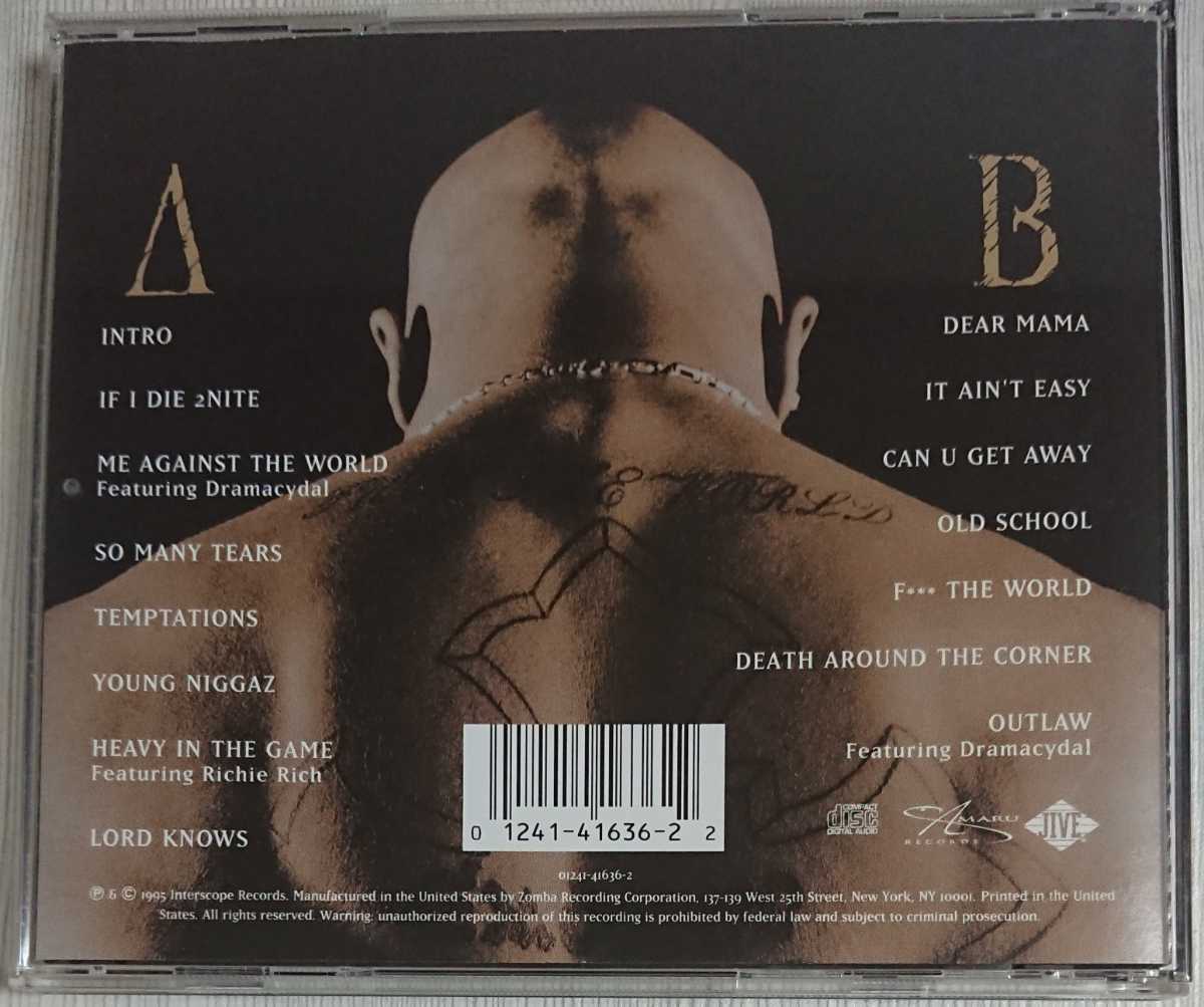 輸入 CD 2PAC / ME AGAINST THE WORLD 4th 検:Dramacydal /Richie Rich(ラップ、ヒップ ...