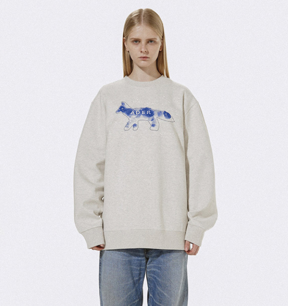 ADER ERROR×MAISON KITSUNE Fog fox sweatshirt Oatmealベージュ A2 メゾンキツネ アーダーエラーフォックススウェットトレーナー(男性用 ...