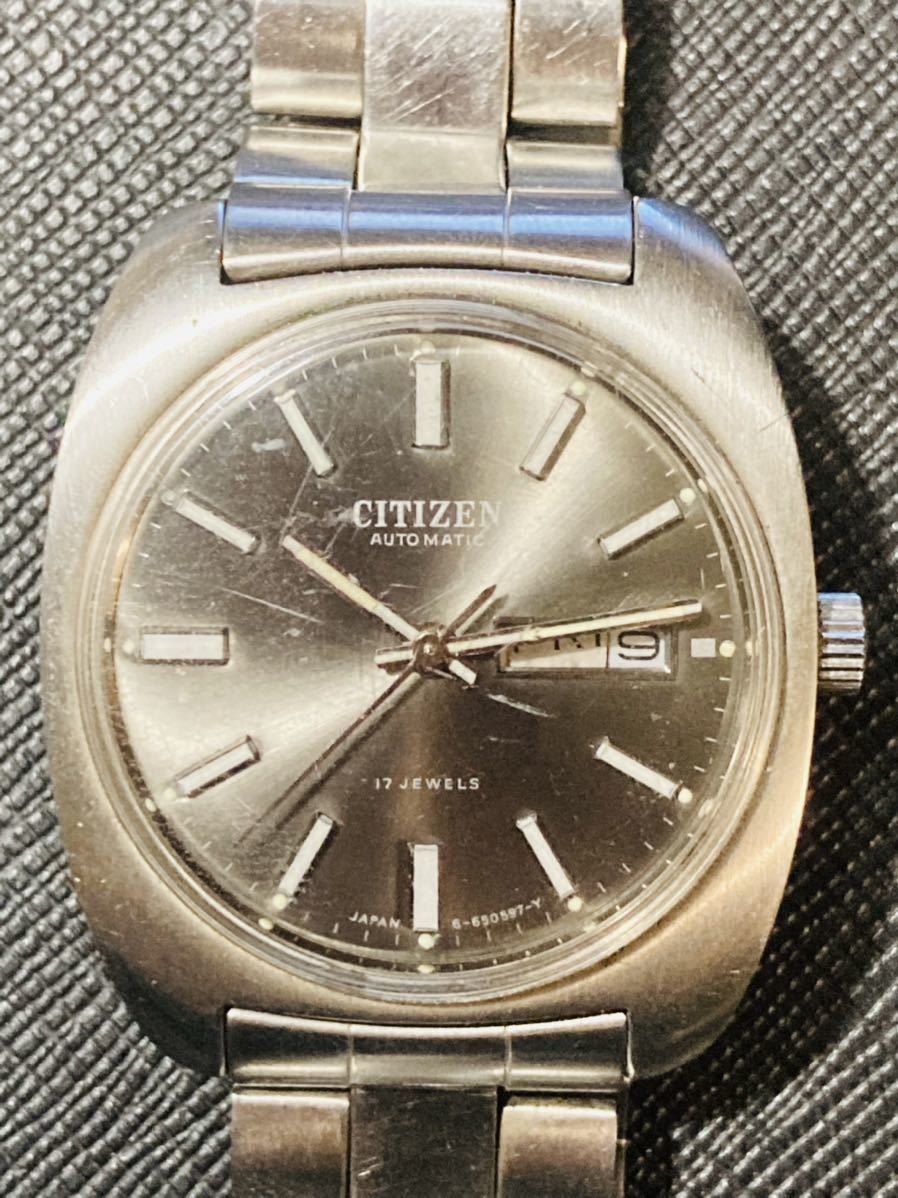 46 CITIZEN AUTOMATIC 17石 アナログ デイデイト 4-650221 自動巻き シルバー 稼働品 1円スタート(シチズン)｜売買されたオークション情報、yahooの商品情報 ...