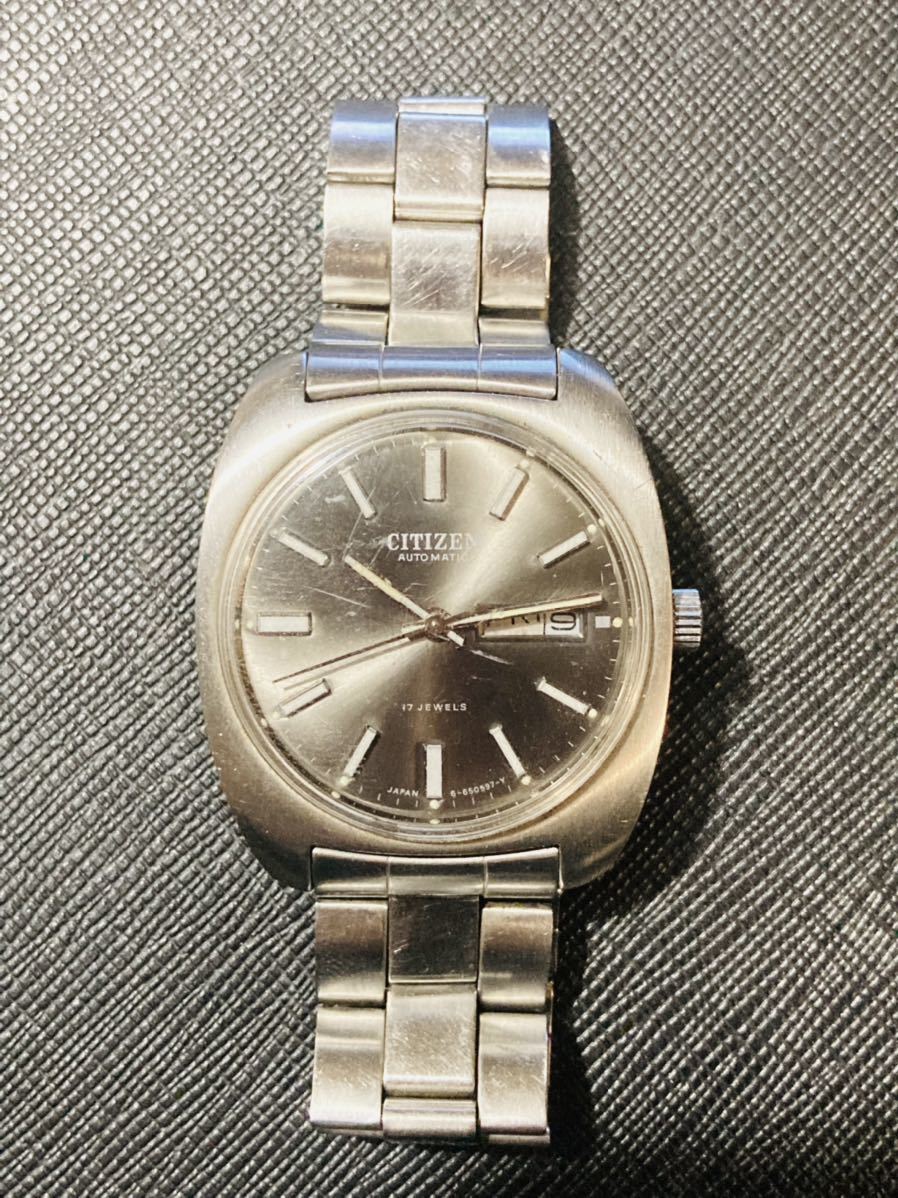 46 CITIZEN AUTOMATIC 17石 アナログ デイデイト 4-650221 自動巻き シルバー 稼働品 1円スタート(シチズン)｜売買されたオークション情報、yahooの商品情報 ...