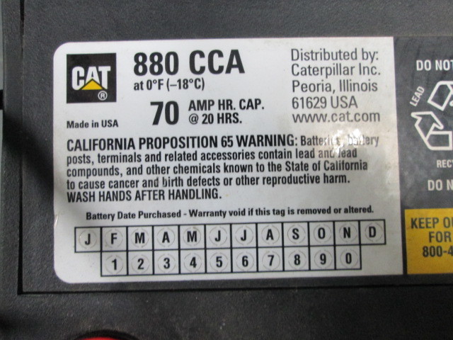 CAT キャタピラー 907M ローダー 純正 バッテリー 880CCA 230-6368 12V メンテナンスフリーの質問一覧
