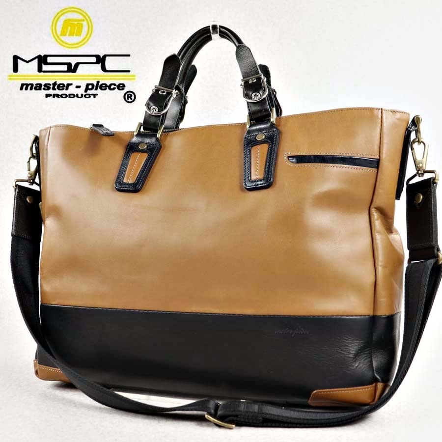 相場価格￥42 000- 日本製 MSPC MASTERPIECE マスターピース 牛革 オイルドレザー 2WAY トートバッグ キャメル ビジネス 書類(マスターピース)｜売買された ...