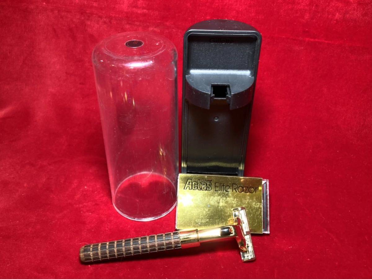 高級 ACTAS Gillette ジレット Elite Razor 特性 ウッドハンドル T字カミソリ 髭剃り 替え刃付(ボディケア)｜売買 ...