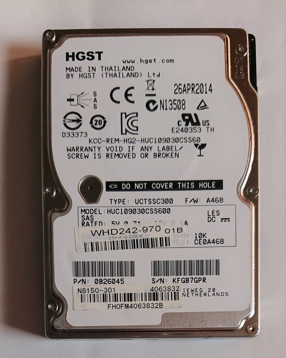 HGST HUC109030CSS600 300GB 2.5インチ SAS HDD 10K 10000 rpm 12Gbps(SCSI)｜売買 ...