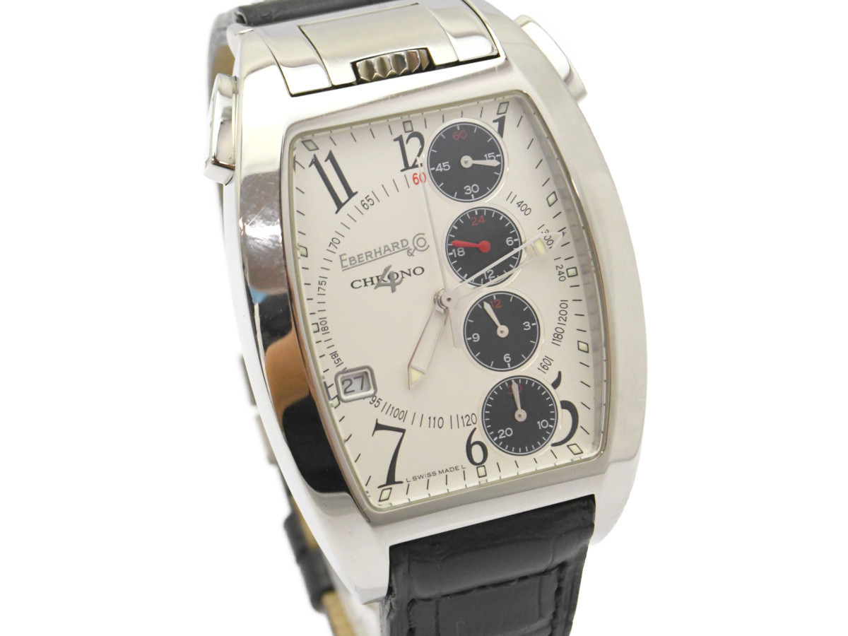 品 稼働品 EBERHARD エベラール クロノ4 テメラリオ 31047 ホワイト文字盤 メンズ 自動巻 純正ベルト 純正バックル 稼働品 品(エベラール)｜売買されたオークション情報 ...