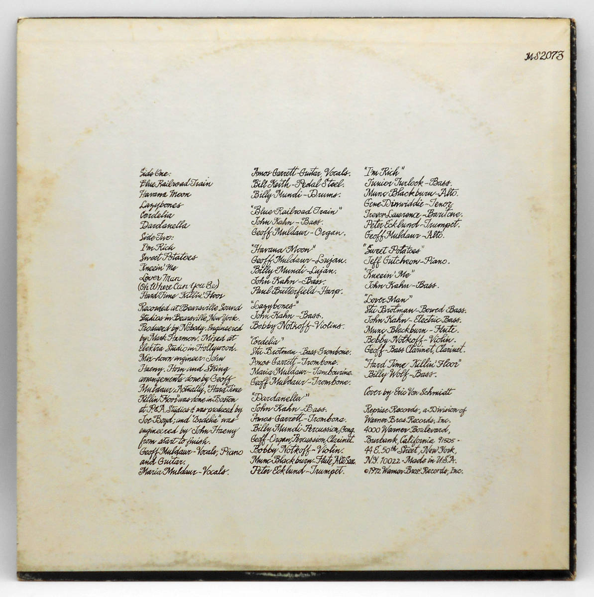 美盤 US ORIG LP GEOFF & MARIA MULDAUR/Sweet Potatoes 1972年 初回W無TANラベル ルーツ ...