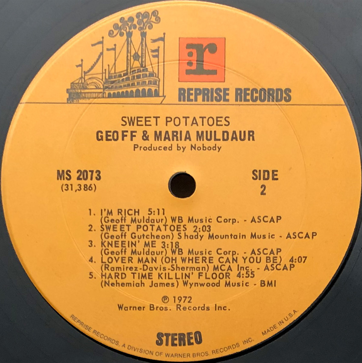 美盤 US ORIG LP GEOFF & MARIA MULDAUR/Sweet Potatoes 1972年 初回W無TANラベル ルーツ ...