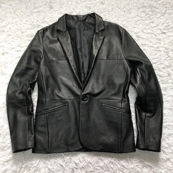 ロシェル Roshell Mサイズ テーラードジャケット レザージャケット 本革 レザー 黒 ブラック(Mサイズ)｜売買されたオークション情報 ...