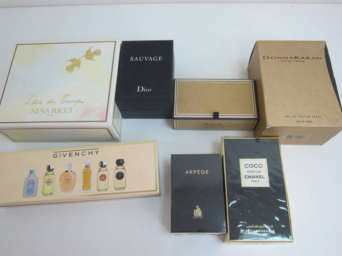 220411G 香水 箱あり まとめ 7箱 NINA RICCI Dior DONNAKARAN COCO CHANEL ARPEGE ...