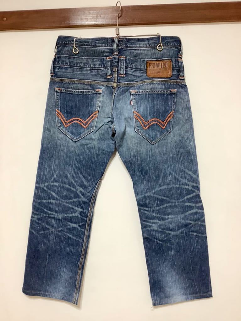 U-824 EDWIN エドウィン 414XVS ダブルウエスト デニムパンツ W32 ジーンズ ジーパン ユーズド加工(W32)｜売買されたオークション情報、yahooの商品情報をアーカイブ ...