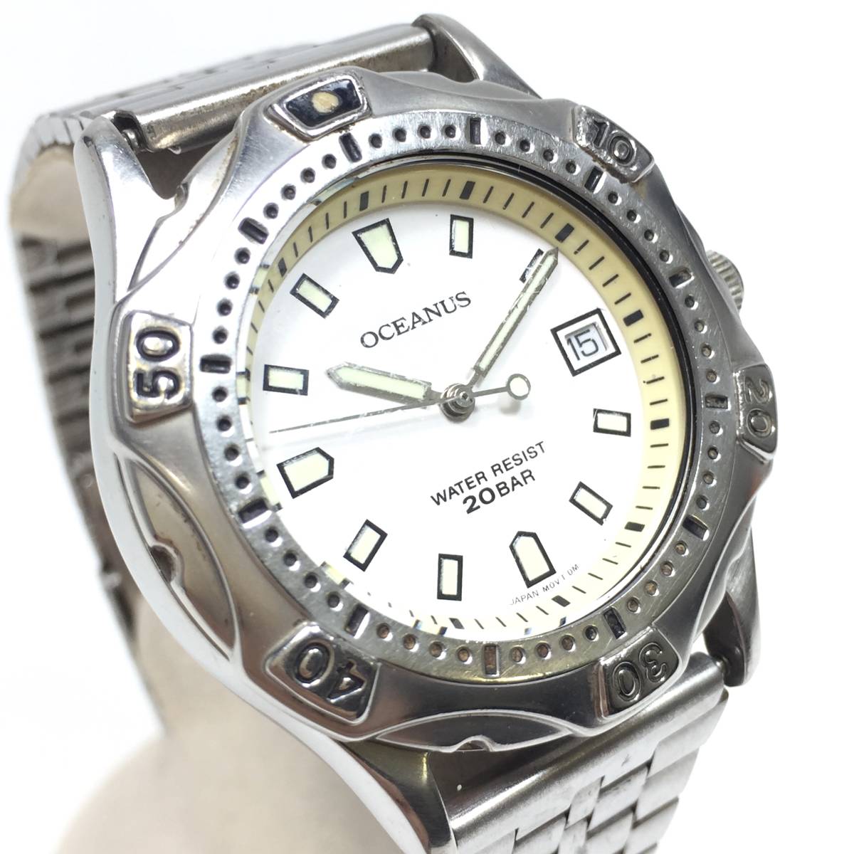 電池交換済 カシオ オシアナス OC-700 ダイバー OCEANUS ダイバーズウォッチ メンズ QZ クォーツ デイト 蓄光 CASIO ...