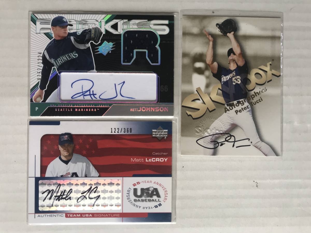 MLB RETT JOHNSON / MATT LeCROY / PETER TUCCI 直筆サインカード 3枚セット(2002年～)｜売買さ ...