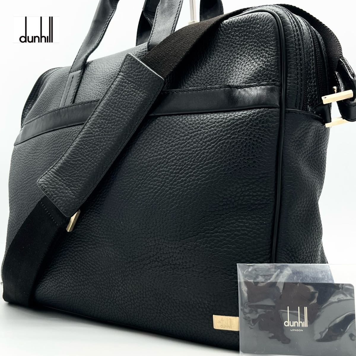 1円〜 ダンヒル dunhill メンズ ビジネス 2way ブリーフケース ショルダー ハンド コンノート レザー 本革 裏地総柄 A4 通勤 鞄 黒(かばん、バッグ)｜売買された ...