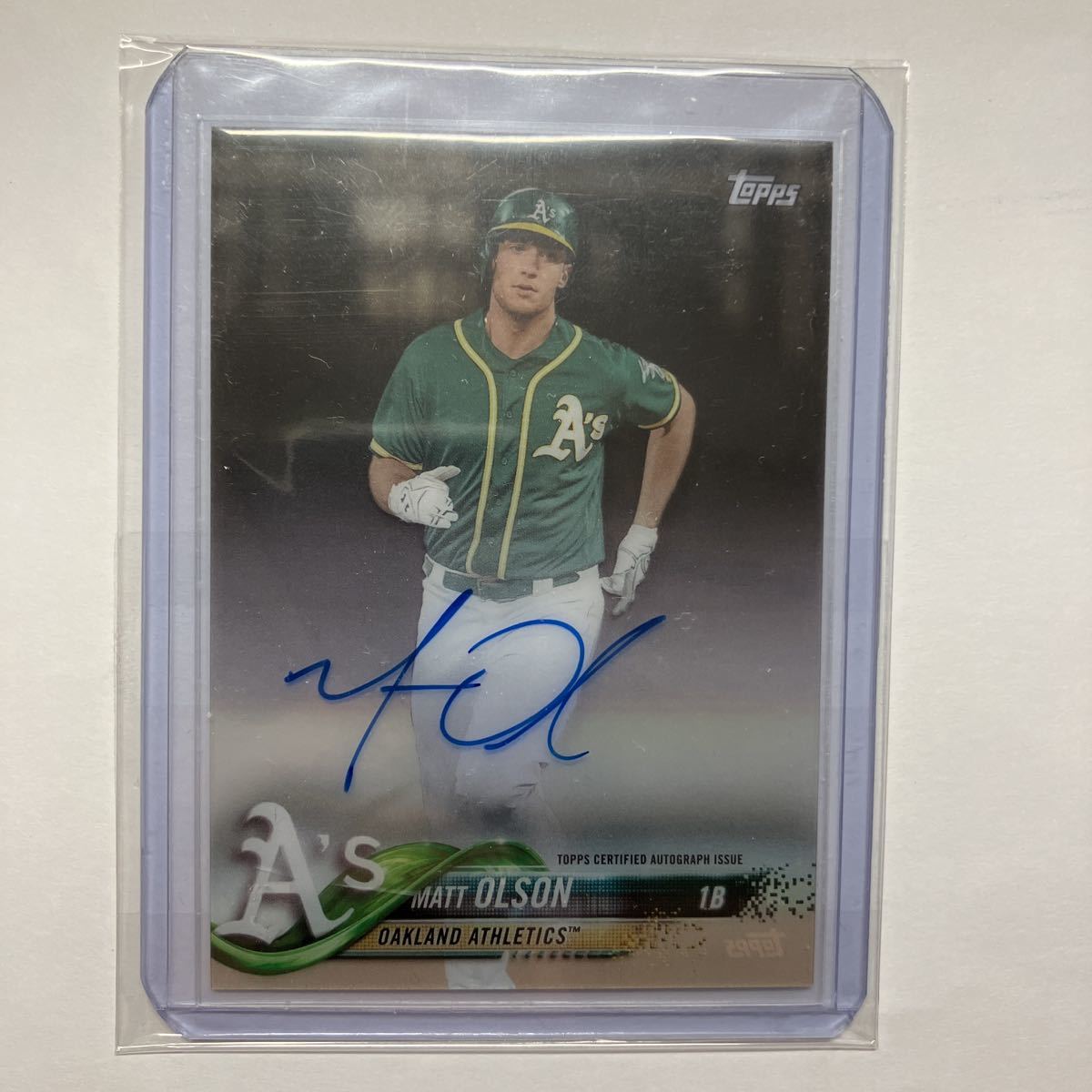 2018 Topps Clearly Authentic Matt Olson Auto Autograph 直筆サインカード アスレチックス ...