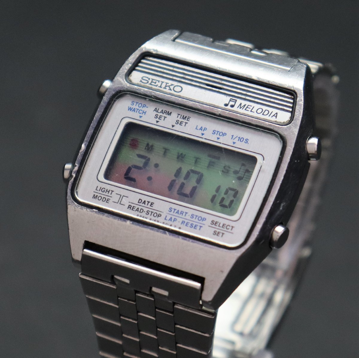 SEIKO MELODIA セイコー メロディア A169-5010 クォーツ メロディーアラーム デジタル 諏訪 純正ブレス アンティーク ...
