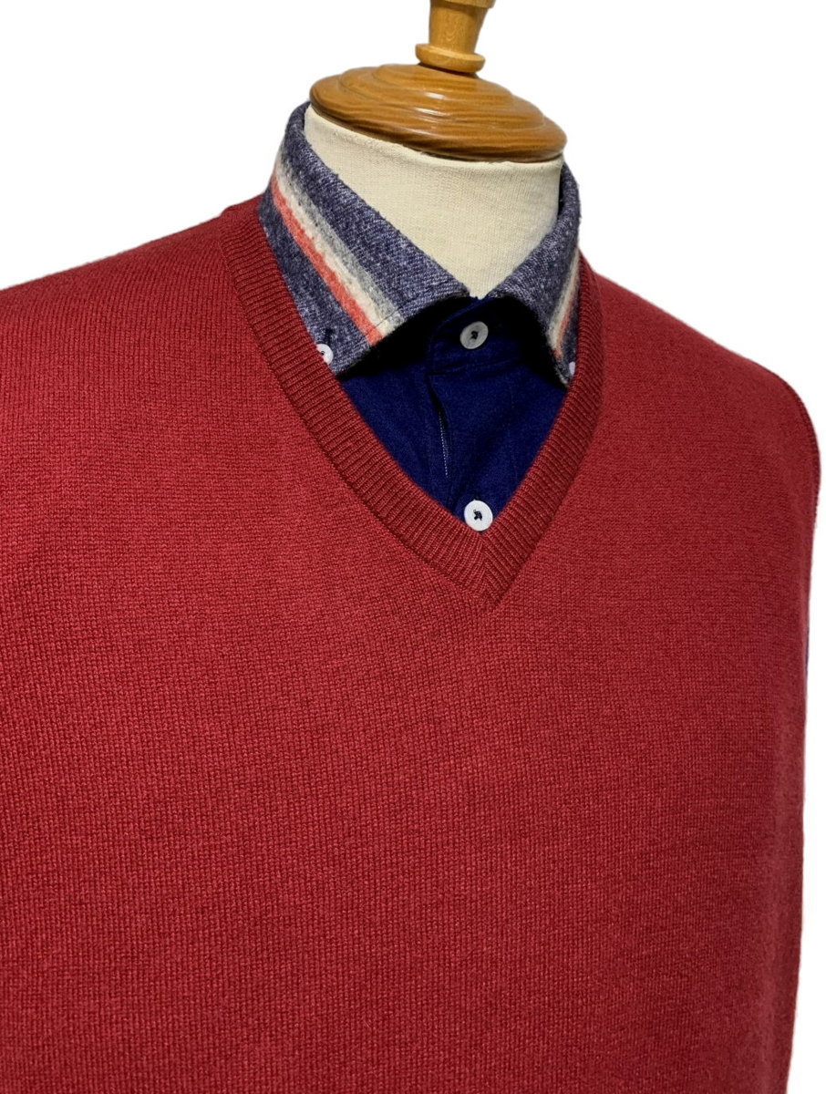 THE GELLAN PRECIOUS ゲラン プレシャス Vネック プルオーバー カシミヤ100％ ニットベスト 茶系ボルドー size46 M(Mサイズ)｜売買されたオークション情報 ...