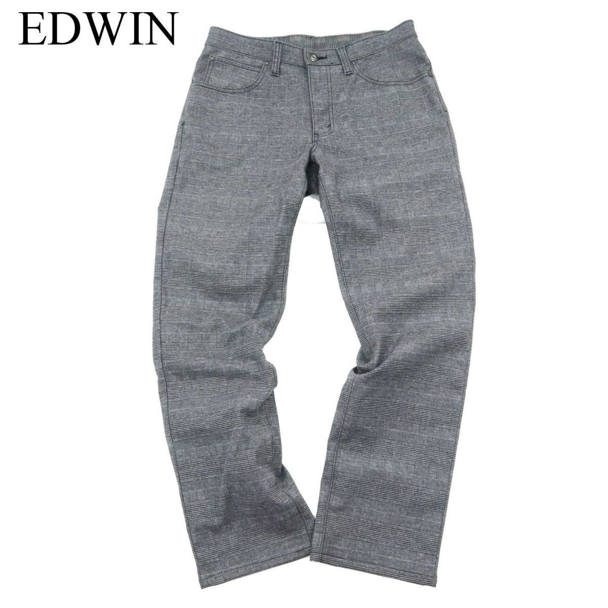 EDWIN エドウィン E53WF WILD FIRE 防風 裏起毛 ストレッチ グレンチェック パンツ Sz.31 メンズ グレー 日本製 バイク A2B04453_9#Q(W31)｜売買さ ...