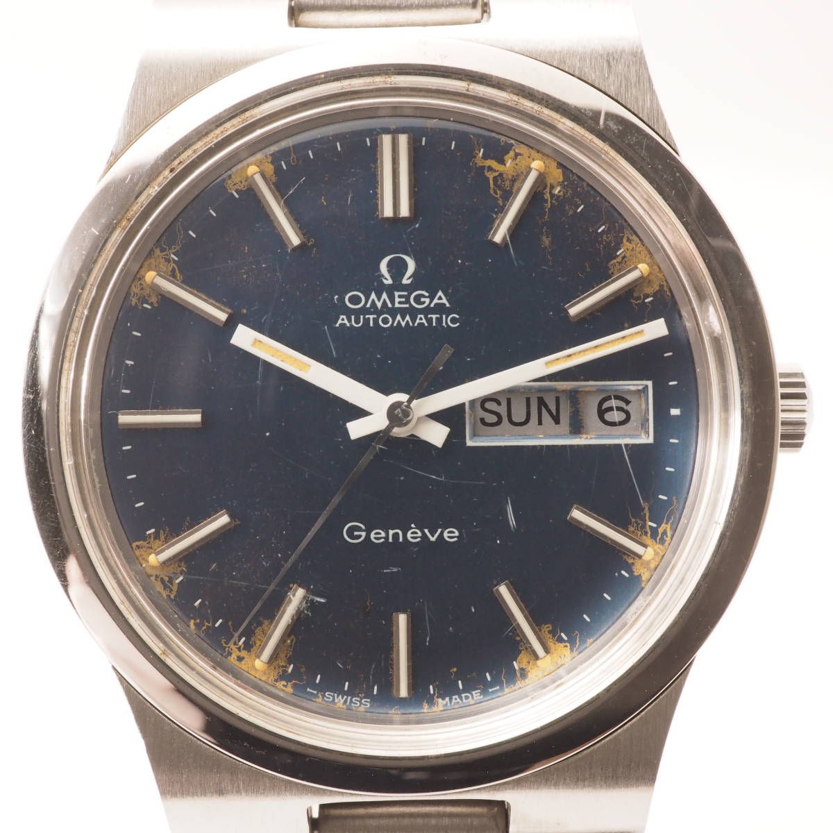 品 オメガ オートマチック ジュネーブ Ref 166.0174 Cal 1022 OMEGA Geneve デイデイト 自動巻 紺文字盤 ...