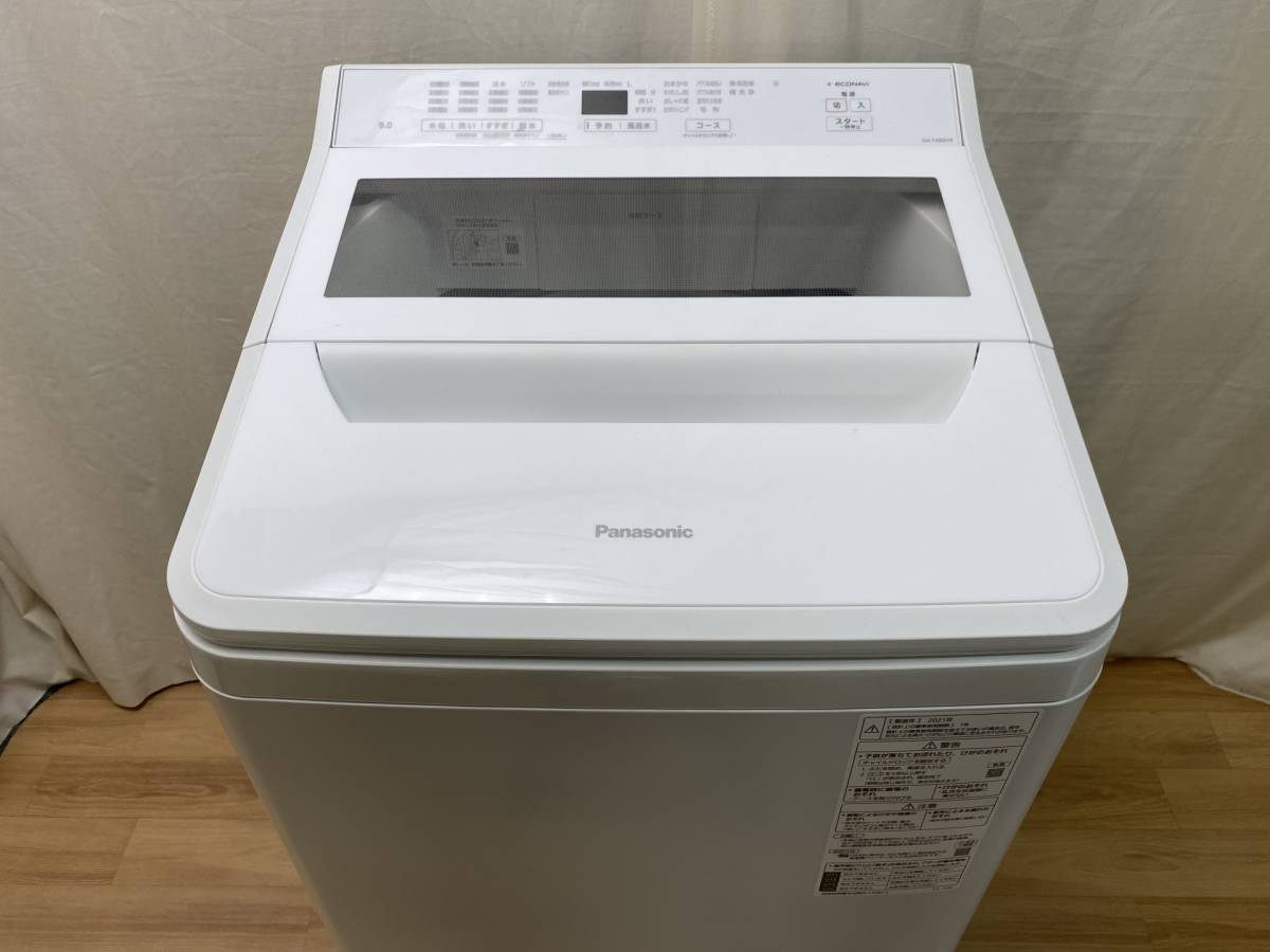 MC182 Panasonic パナソニック 全自動電気洗濯機 洗濯9kg NA-FA90H9 2021年製 W ホワイト 縦型 取扱説明書 ...