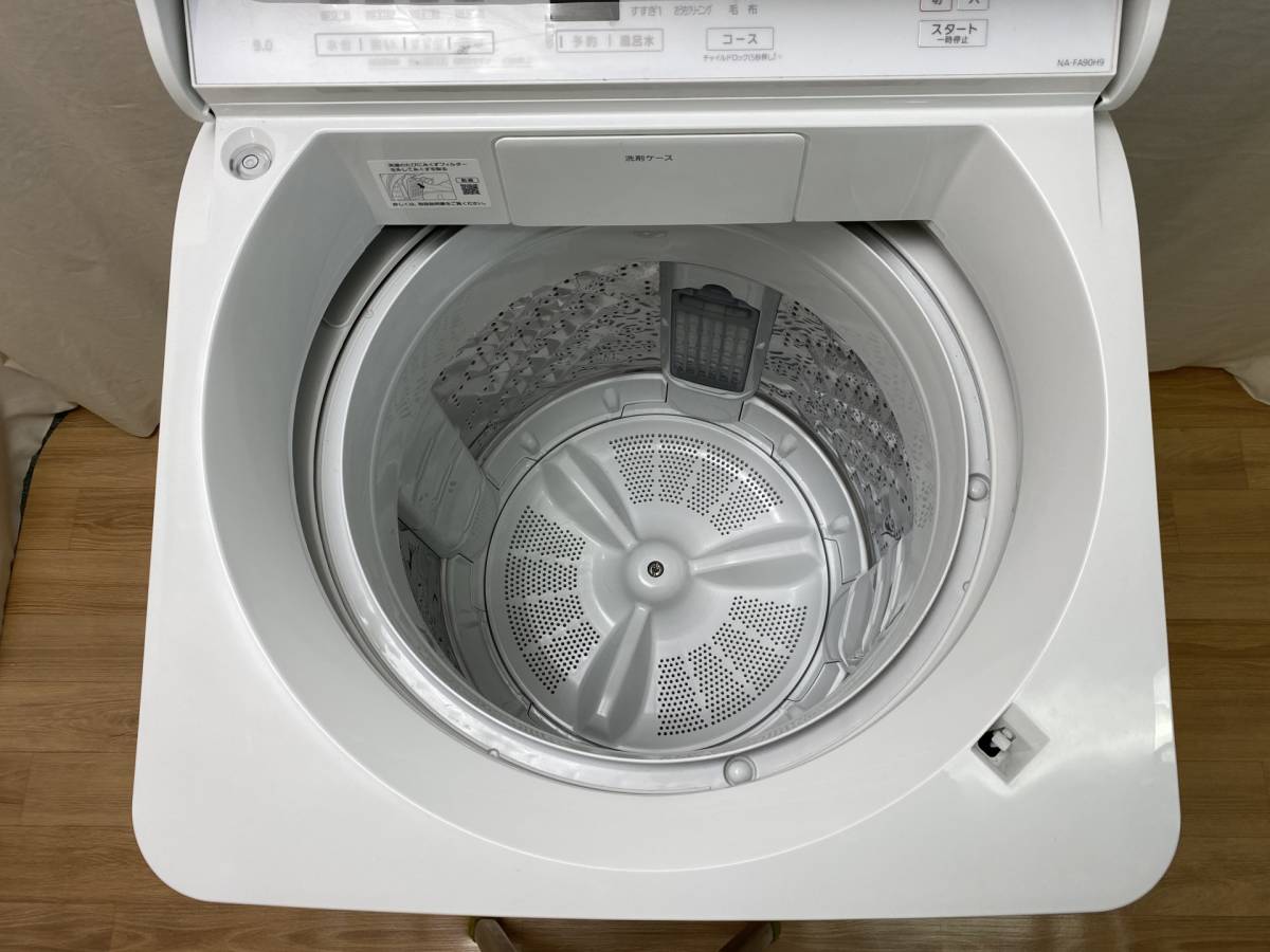 MC182 Panasonic パナソニック 全自動電気洗濯機 洗濯9kg NA-FA90H9 2021年製 W ホワイト 縦型 取扱説明書 ...