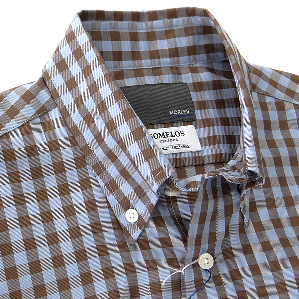 BEAMS監修 モアレス SOMELOS チェック ボタンダウン シャツ L 水色 茶 I59633 MORLES ビームス コットン SLIM FIT ワイン(Lサイズ)｜売買された ...