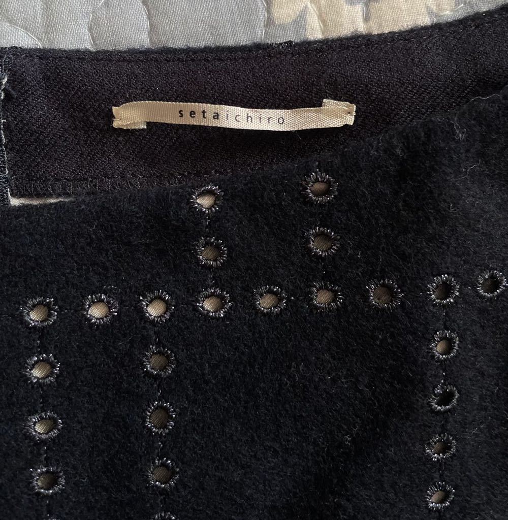setaichiro ノースリーブワンピース カットワーク刺繍 黒 ウール 膝丈 セタイチロウ 40 日本製(Lサイズ)｜売買されたオークション情報、yahooの商品情報をアーカイブ公開 ...