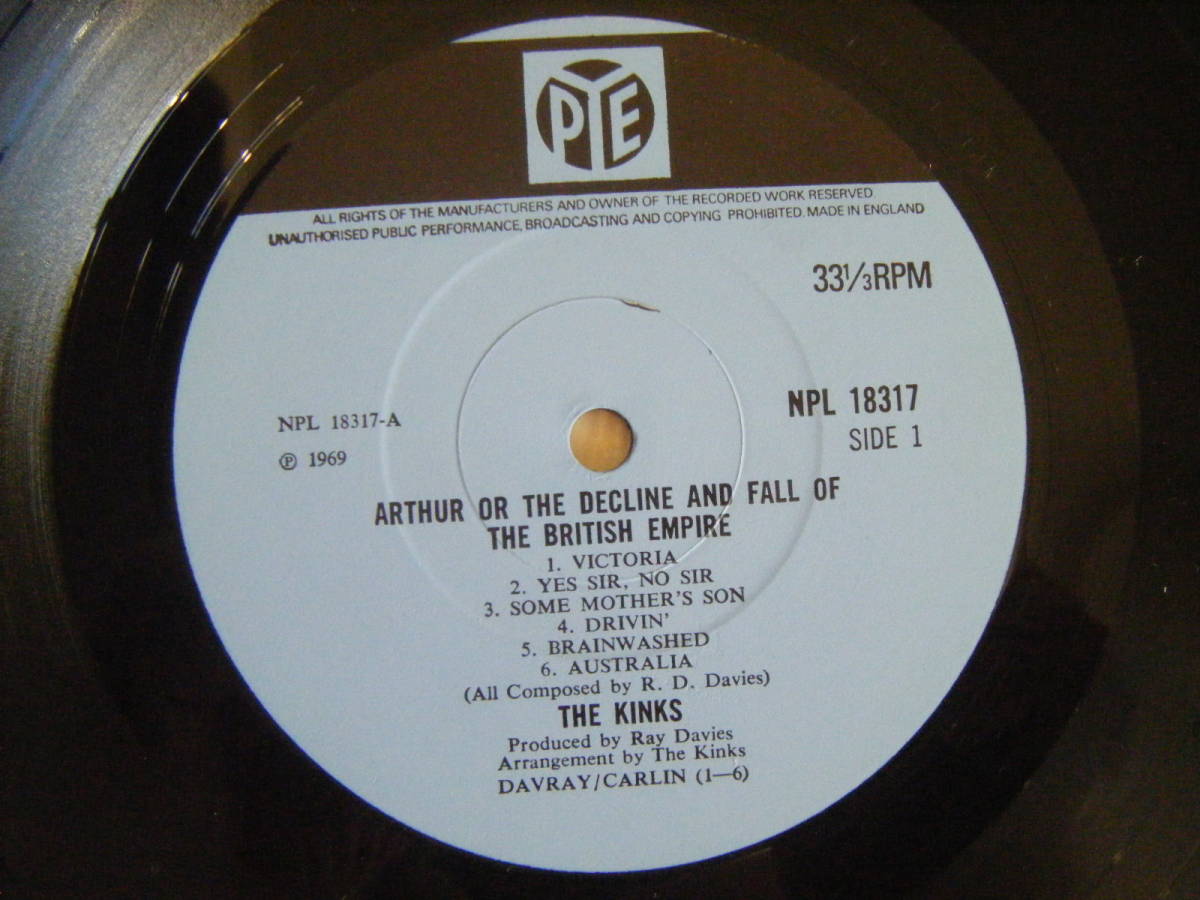 英原盤 Kinks MONO良好品/Arthur Or The Decline And Fall Of The British Empire ...