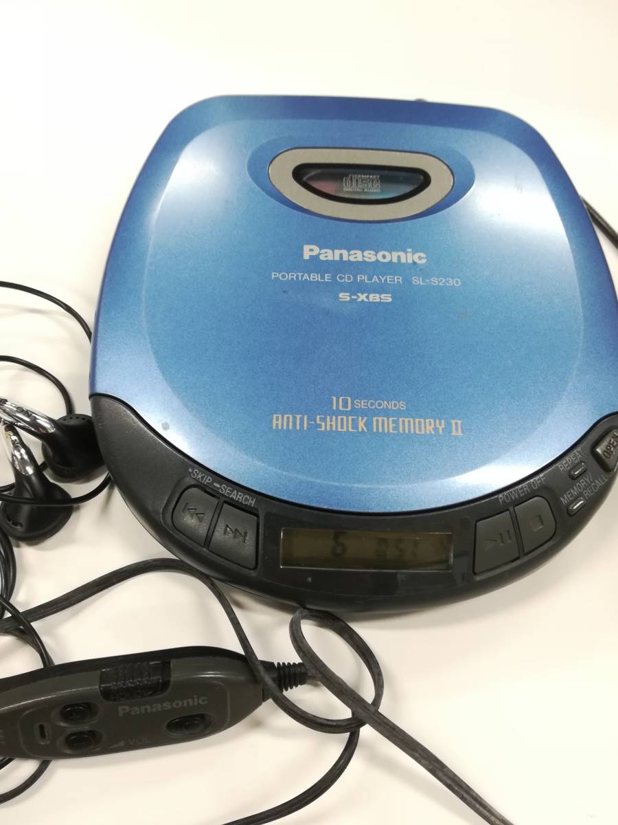 パナソニック Panasonic SL-S230 ブルー S-XBS PORTABLE CD PLAYER 10秒アンチショックメモリ 3キー ...