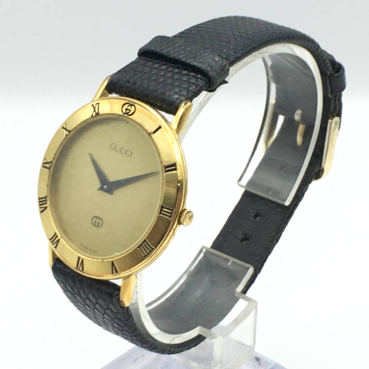 ST-387 GUCCI/グッチ 2針 メンズ クォーツ 腕時計 レザーベルト 3000M(男性用)｜売買されたオークション情報、yahooの商品情報をアーカイブ公開 - オークファン ...