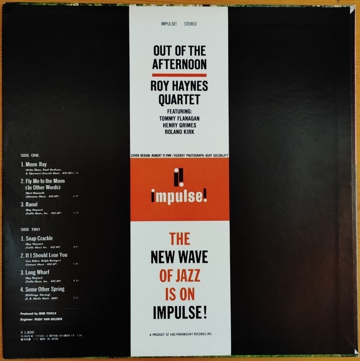 IMPULSE 日本コロムビア美盤 ROY HAYNES／Out of The Afternoon Roland Kirk Tommy ...