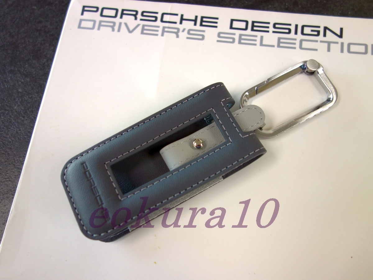 ポルシェ デザイン 純正 レザーキーケース キーポーチ スムースレザー仕上げ クレスト エンボス 最新 971 911 992 9Y0 9J1 ...