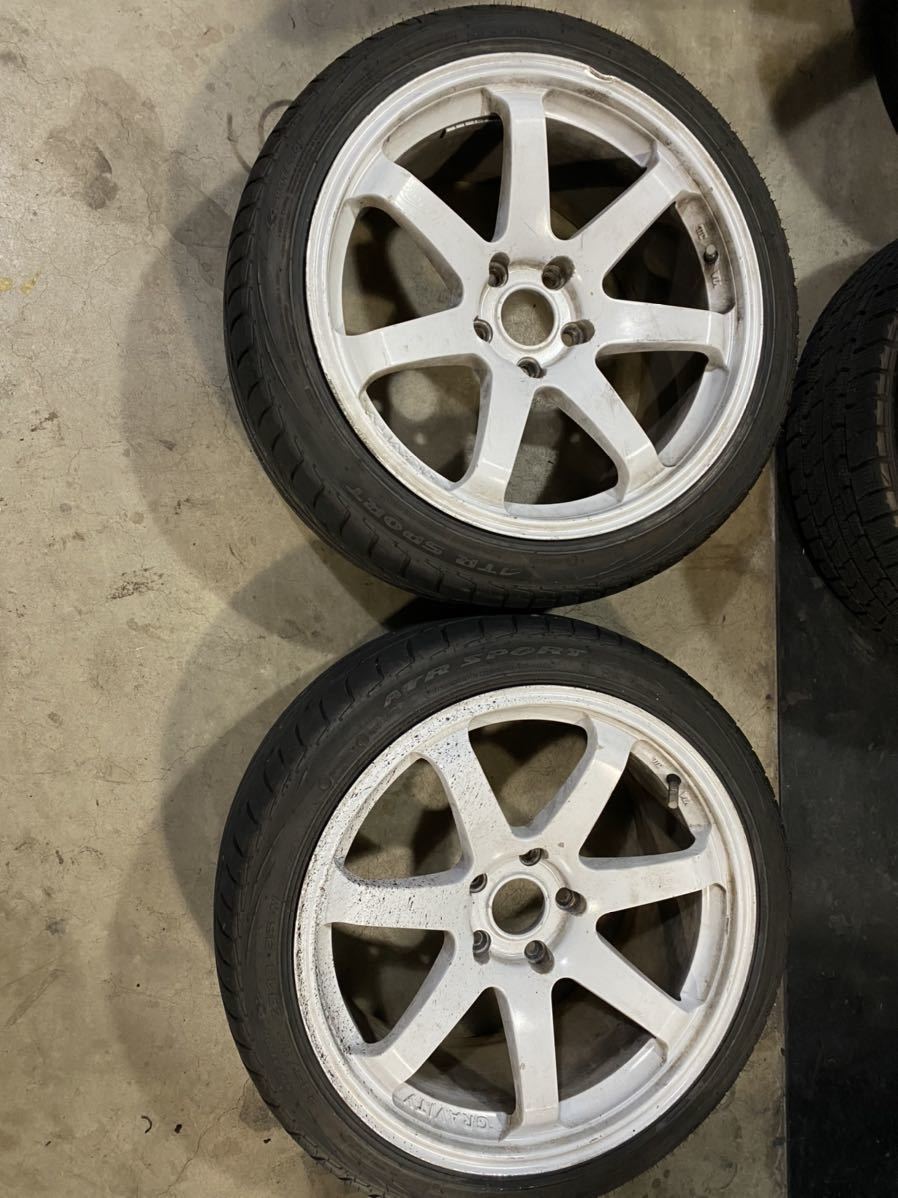 GPSPORTS GRAVITY Gullflame 18インチ9.5J ＋35 2本タイヤ付き235/40/18 GPスポーツ 廃盤 ...