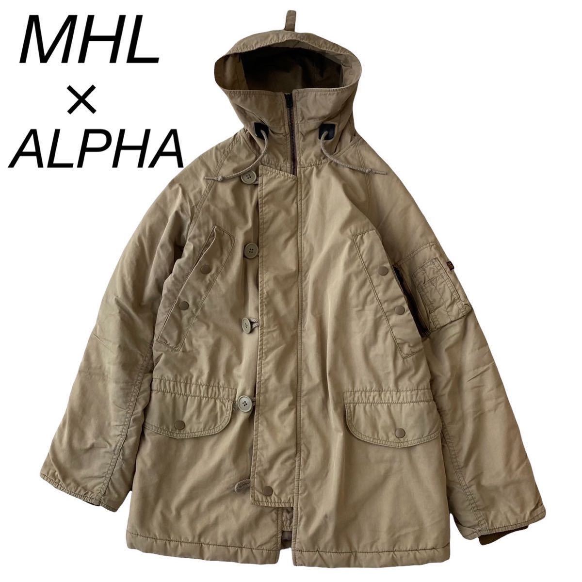 1円〜 MHL . ALPHA INDUSTRIES アルファインダストリーズ コラボ品 モッズコート N-3B ベージュ S マーガレット ...