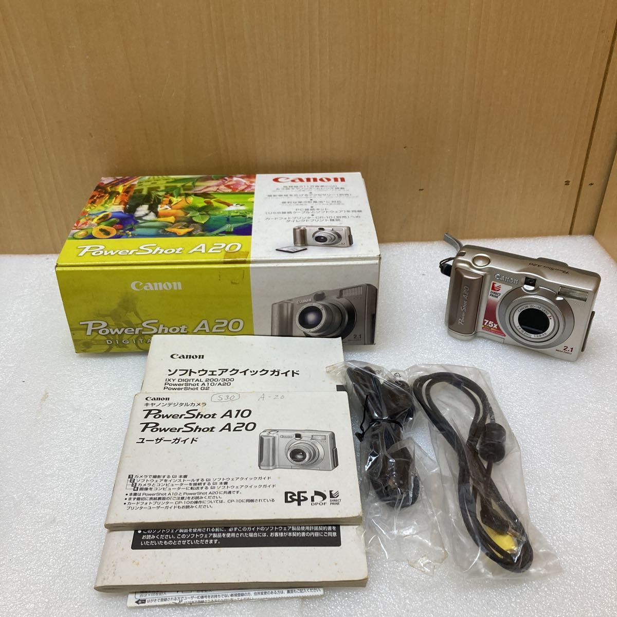WM4592 Canon キャノン Power Shot A20 乾電池式 デジカメ PC1007 通電確認済 現状品 0104(キヤノン ...