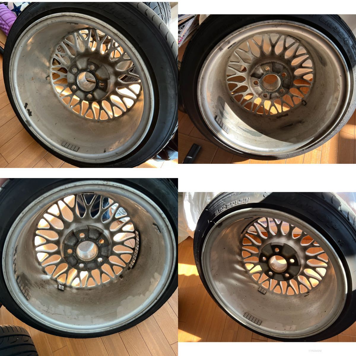 BBS RG069 8J+30 16in 5穴PCD114.3 4本セット 195/45R16 タイヤ残り溝あり 引っ張り GT-R Z32 JZX81 GX81 R32 S13 S14 ...