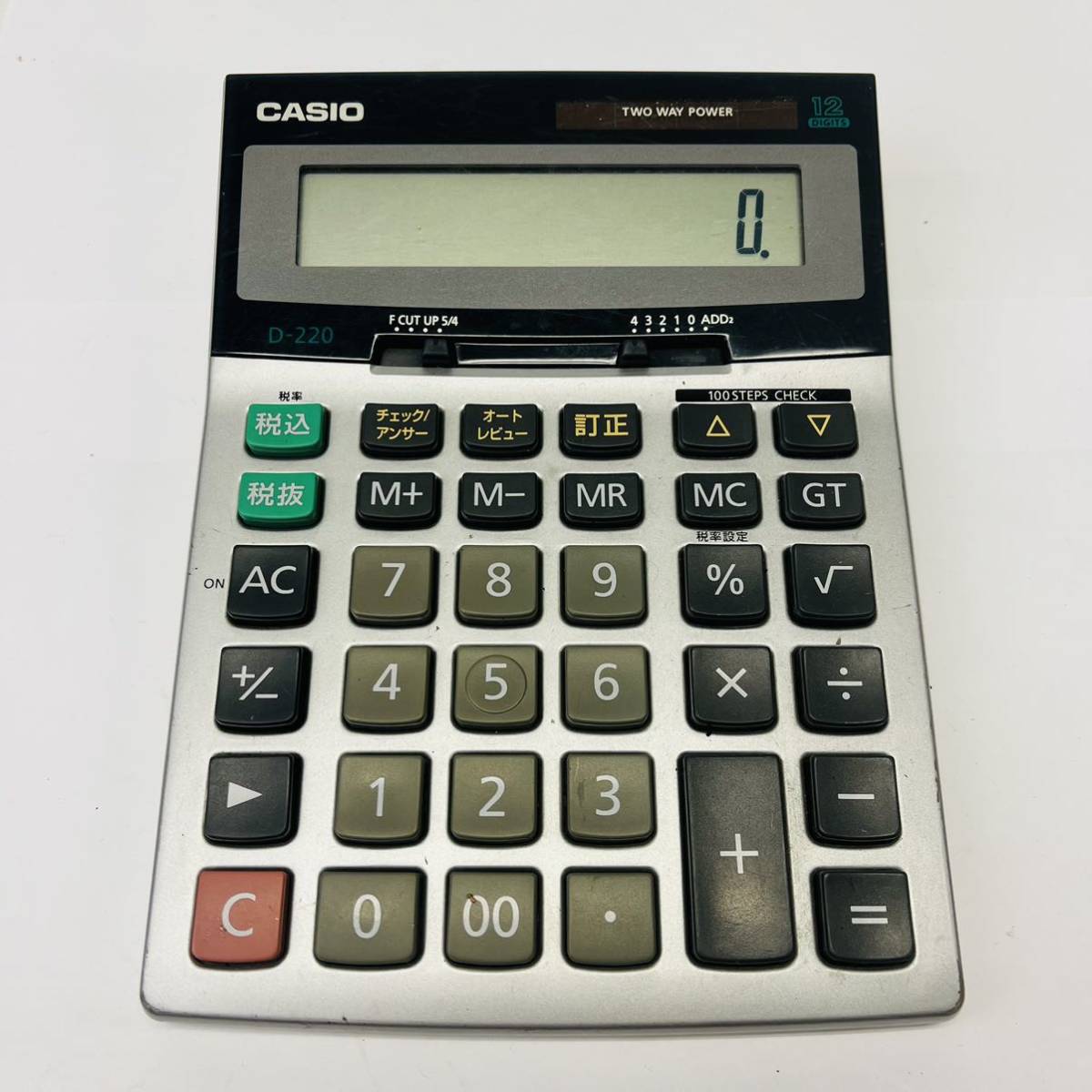 1円〜 CASIO カシオ 12桁 ハードキー電卓 D-220 検算機能 オートレビュー 付き 昭和レトロ 当時物 計算機(カシオ)｜売買されたオークション情報、yahooの商品情報を ...