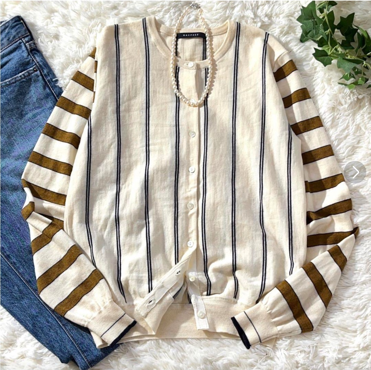 TOMORROWLAND MACPHEE トゥモローランド マカフィー ウール100%マルチストライプニットカーディガン(トップス)｜売買されたオークション情報、yahooの商品情報を ...