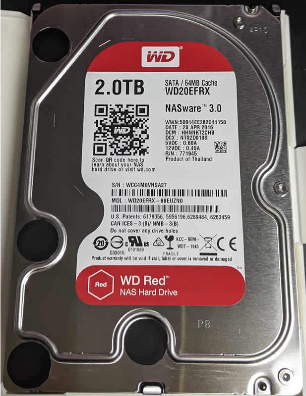 Western Digital HDD WD20EFRX 2.0TB WD Red 3.5インチ SATA600 5400回転 64MB ...