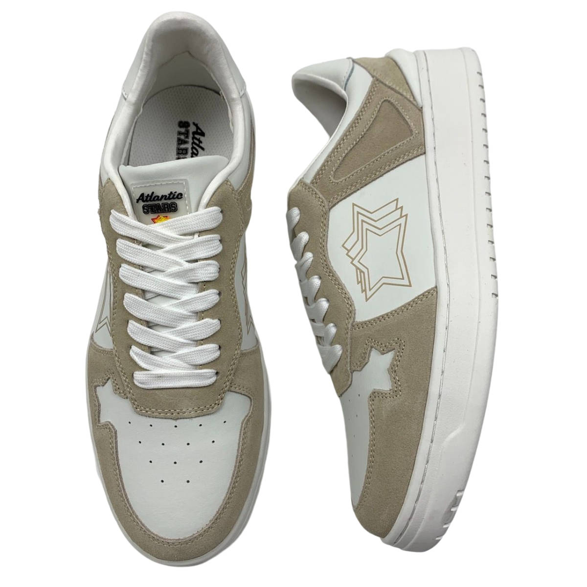 サイズ選択 定価35200円 アトランティックスターズ ホワイトスニーカー スターパッチ ローカット Atlantic STARS NANTO ...