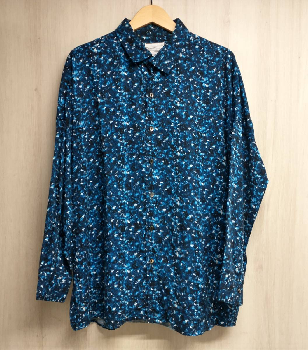 SHAREEF シャリーフ COLOR CAMOUFLAGE BIG SHIRTS カモフラ 迷彩 テンセル ブルー 総柄 日本製 店舗受取可 ...