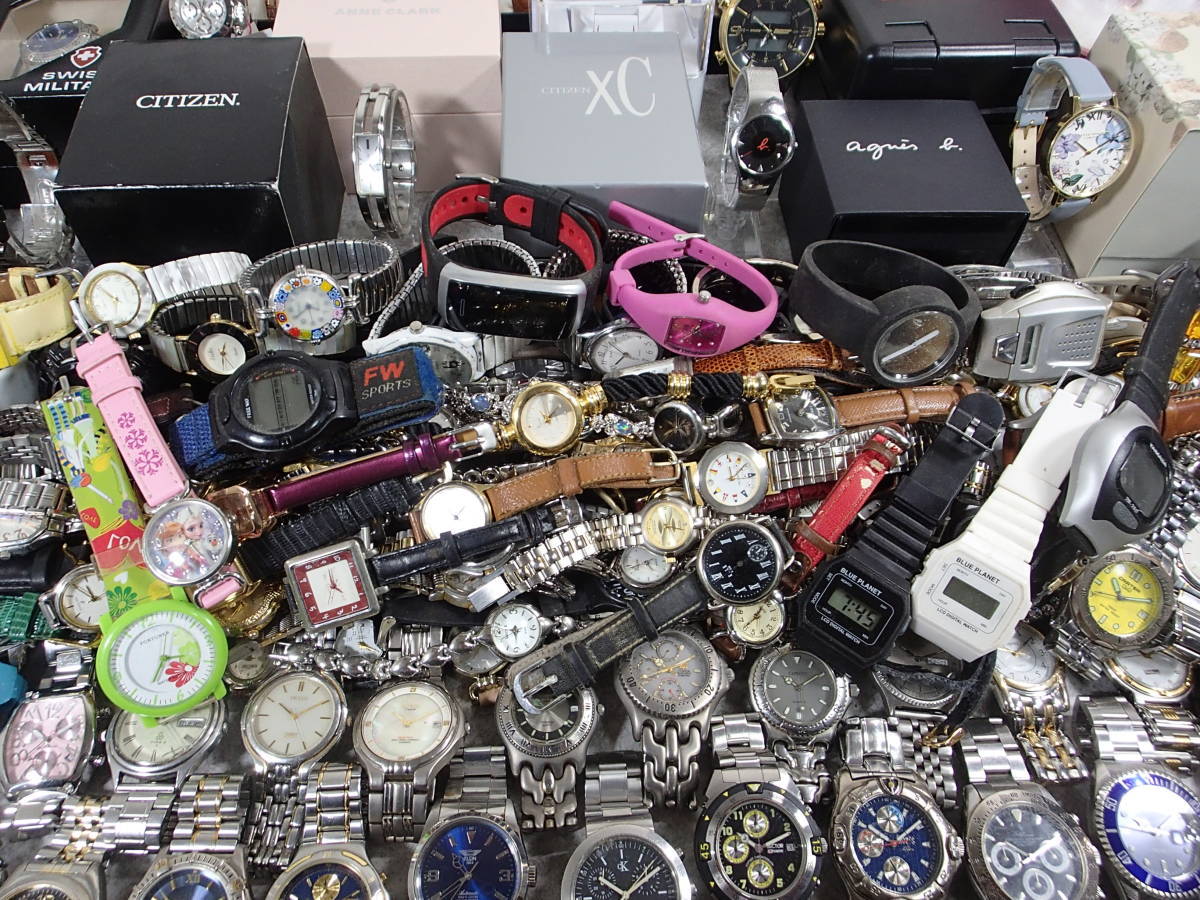 0203ジャンク腕時計 大量 250点 15kgセット まとめ SEIKO/CITIZEN/CASIO/ANNE CLARK/OLIVIA ...