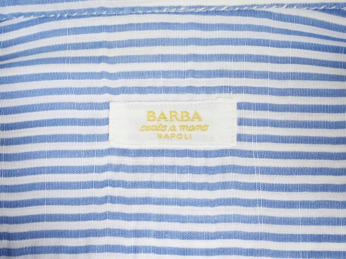 バルバ BARBA 38 15 セミワイドカラー ドゥエボットーニ サックスブルー ストライプ 高級ナポリ仕立て シャツ 正規品 カフスのボタン外れ(長袖シャツ)｜売買されたオークション情報 ...