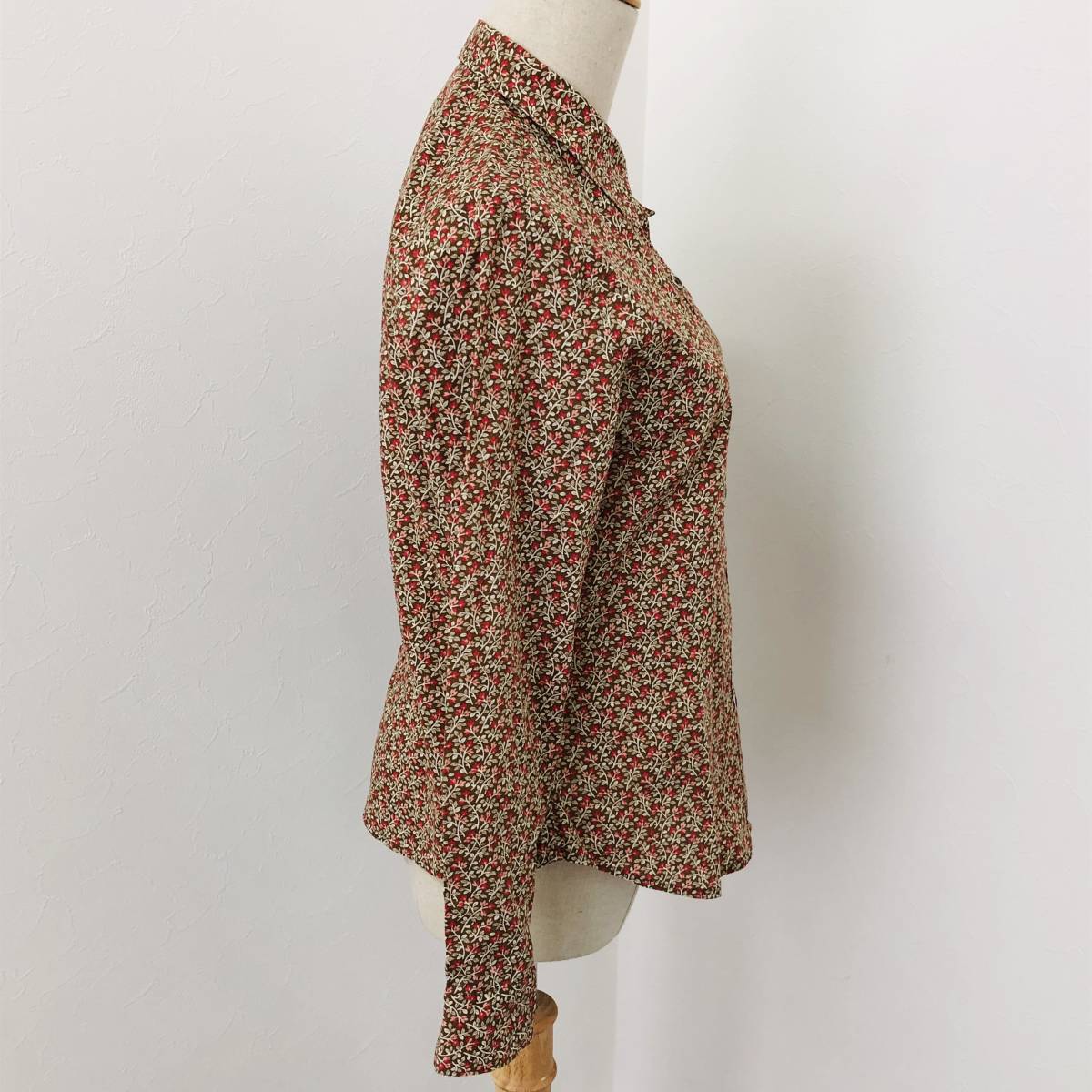 a00531 極 ANNTAYLOR アンテイラー ブラウス シャツ 薄手 コットン100％ ブラウン系 ピンク 小花柄 レディース 昭和レトロ 70s 80s 90s(Mサイズ)｜売買された ...