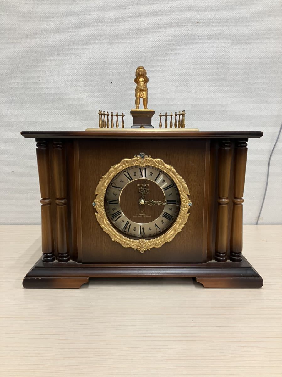 D CITIZEN 水晶時計 QUARTZ WESTMINSTER CHIME 置時計 リズム時計工業株式会社 動作未確認 シチズン(その他 ...