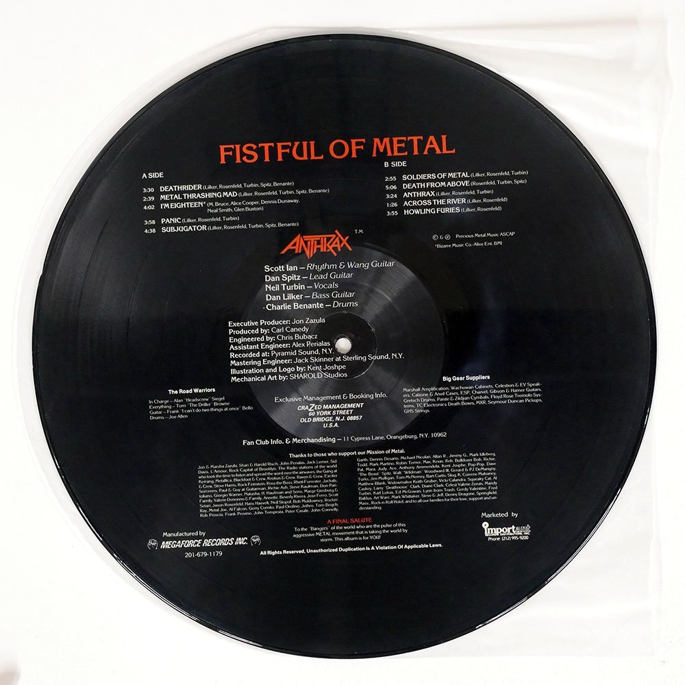 ピクチャー盤 ANTHRAX/FISTFUL OF METAL/MEGAFORCE RECORDS INC. 2016791179(A)｜売買 ...