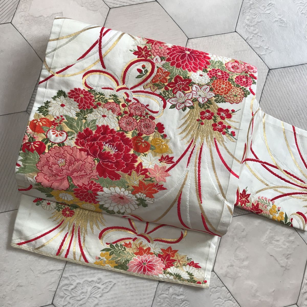 アンティーク 帯 着物 名古屋 白地 花柄 昭和レトロ 大正ロマン モダン 和洋折衷コーデ リメイク 絹 正絹100% か30-2t(アンティーク着物)｜売買されたオークション情報、yahoo ...