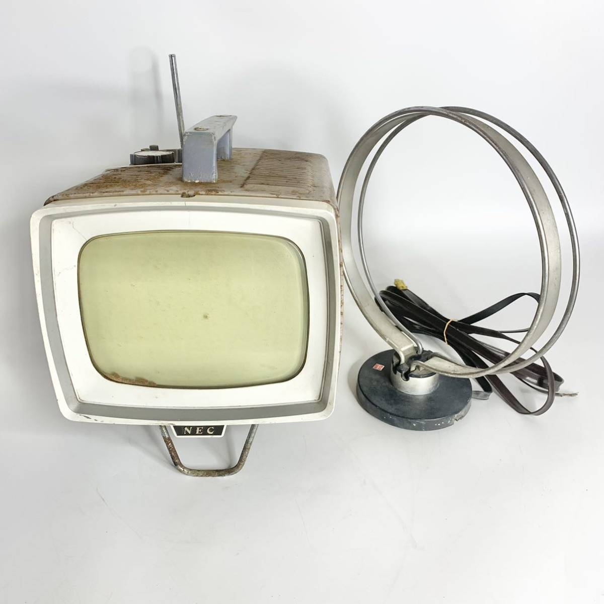 昭和レトロ NEC TELEVISION SET 8P-722 真空管テレビ ナショナル アンテナ TA-1100 セット まとめ ジャンク ...