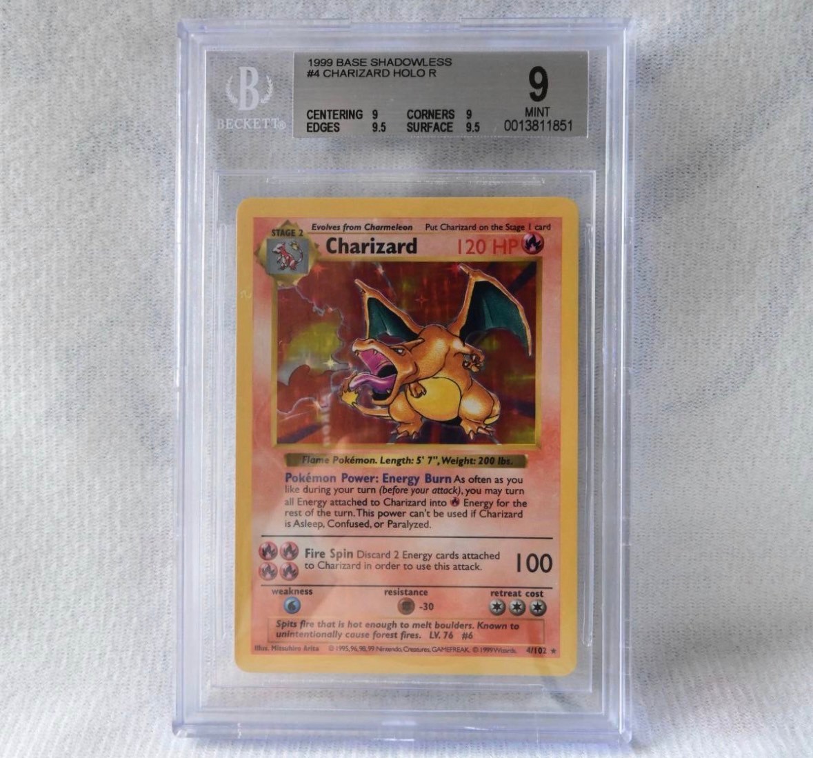 1st Edition Base Charizard Pokemon Card BGC9 ポケモンカード 初期 リザードン(シングルカード ...