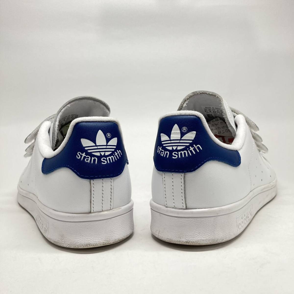 定番 18製 adidas STAN SMITH CF ベルクロ 白 青 26.5cm S80042 / アディダス スタンスミス(26 ...
