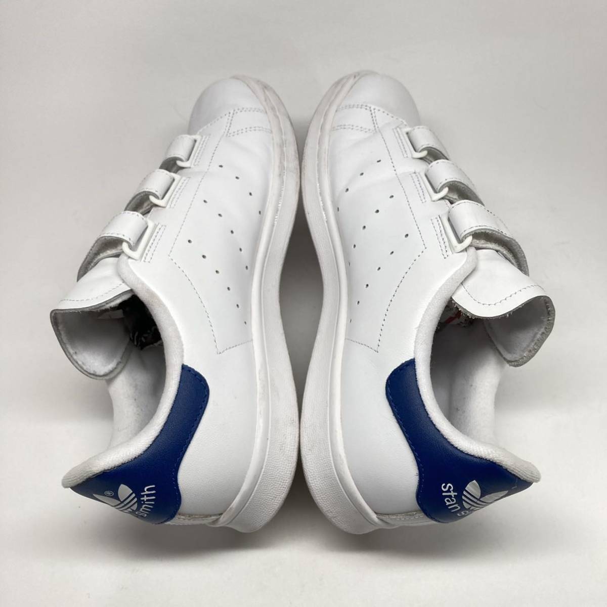 定番 18製 adidas STAN SMITH CF ベルクロ 白 青 26.5cm S80042 / アディダス スタンスミス(26 ...